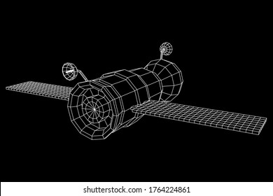 Space Station Communications Satellite Wireframe Low Stock Vector ...