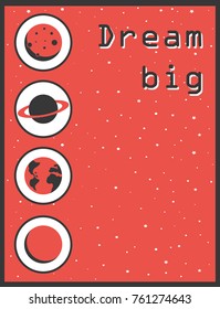 Space Themed Card Design Stock Vector (Royalty Free) 761274643