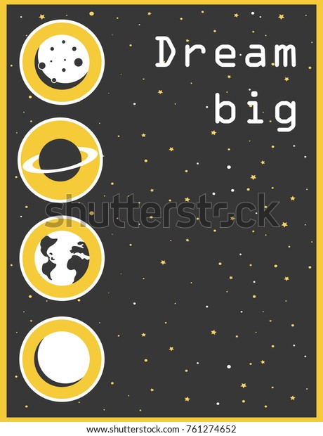 Space Themed Card Design Stock Vector (Royalty Free) 761274652 ...
