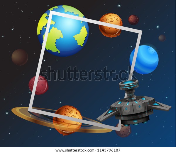 Space Themed Frame Concept Illustration Stock Vector (Royalty Free ...