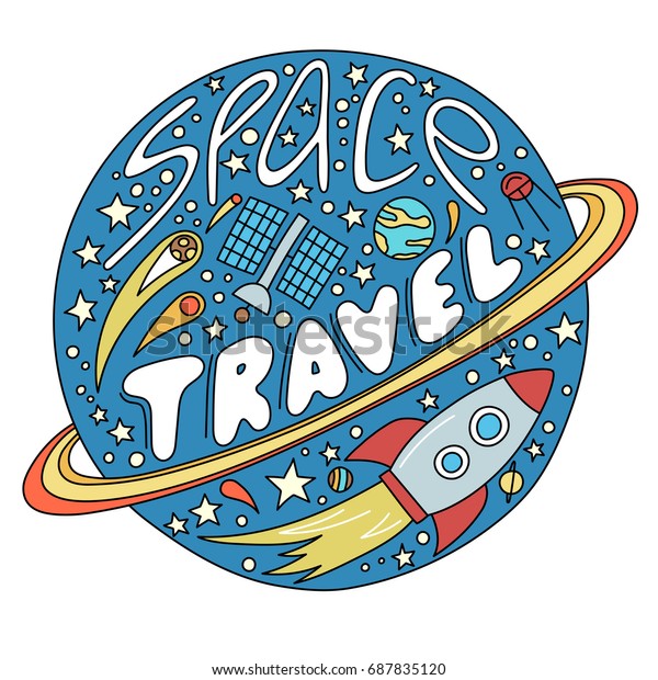 Space Travel Vector Illustration Cosmos Discovery Stock Vector (Royalty ...