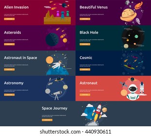 Space Universe Banner Stock Vector (Royalty Free) 440930542