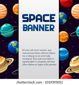 Space Vector Banner Design Planets Label Stock Vector (Royalty Free ...