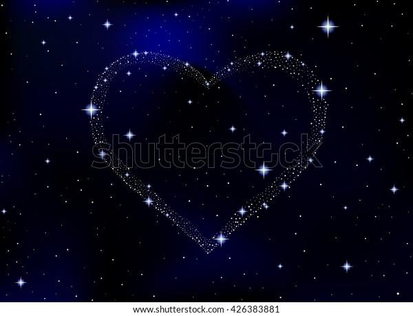 Space Vector Illustration Starry Heart Vector Stock Vector (Royalty ...