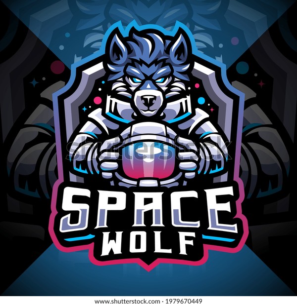 Space Wolf Esport Mascot Logo Design Stock Vector (Royalty Free ...