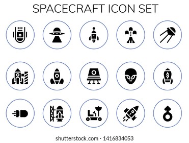 Spacecraft Icon Set 15 Filled Spacecraft Stock Vector (Royalty Free ...