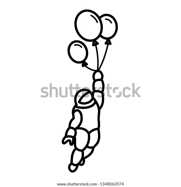 Spaceman Balloons Outline Icon Stock Vector (Royalty Free) 1348062074