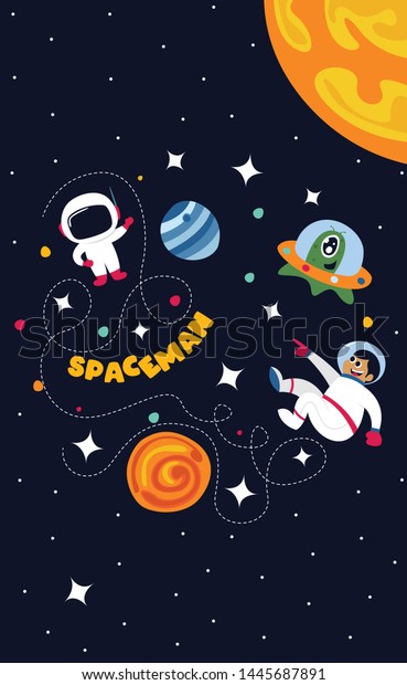 Spaceman Outer Space All Stars Planets Stock Vector (Royalty Free ... Spaceman Outer Space All Stars Planets Stock Vector (Royalty Free ...