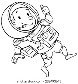 Spaceman Vector Art Illustration Stock Vector (Royalty Free) 282493643 ...