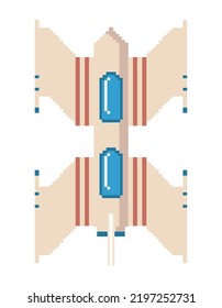 Spaceship Flying Eight Bit Styleicon Stock Vector (Royalty Free ...