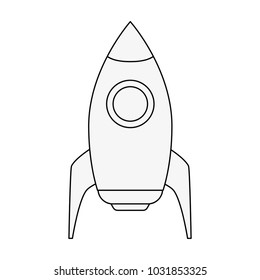 Rocket Ship Outline Drawing Isolated On Stock Illustration 1451061575 ...