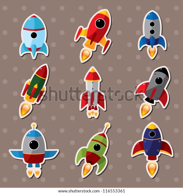 pegatinas de nave espacial: vector de stock (libre de regalías ...