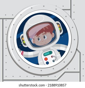 Spaceship Window Astronaut Illustration Stock Vector (Royalty Free ...