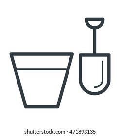 Spade Bucket Colored Vector Icon Stock Vector (Royalty Free) 456896494