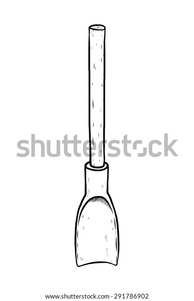 Spade Cartoon Vector Illustration Black White Stock Vector (Royalty ...