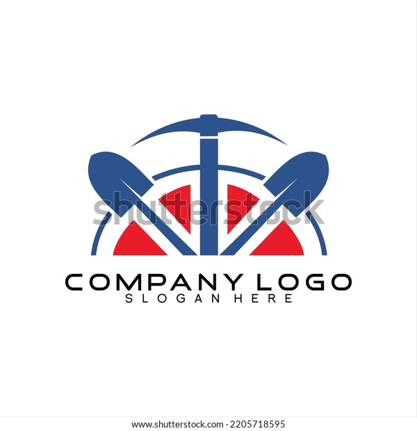 Spade Pick Axe Logo Design Vector Stock Vector (Royalty Free ...