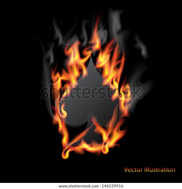 Spades Card Fire Stock Vector (Royalty Free) 146539916