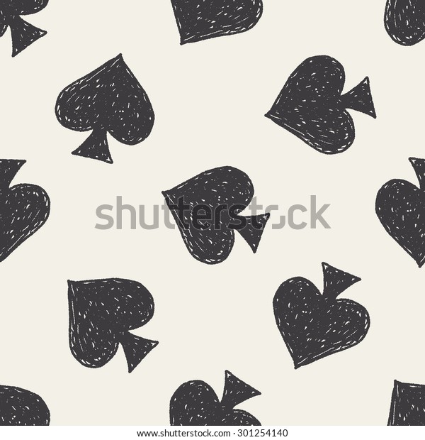 Spades Doodle Seamless Pattern Background Stock Vector (Royalty Free ...