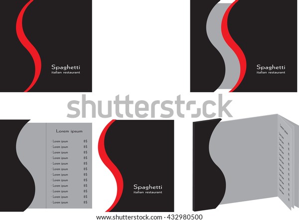 Spaghetti Italian Restaurant Menu Sample Stock Vector (Royalty Free ...