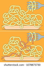 Spaghetti Maze Kids Solution Stock Vector (Royalty Free) 1078873730 ...