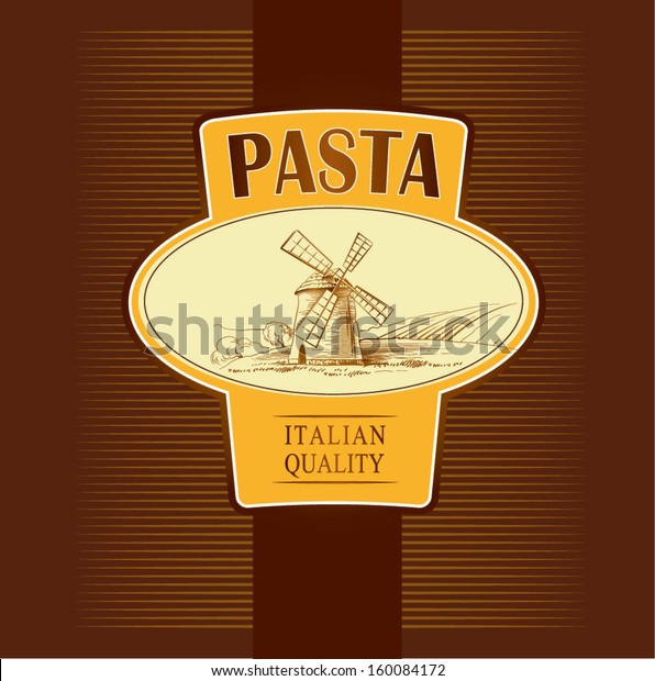 Spaghetti Pasta Bakery Labels Pack Spaghetti Stock Vector (Royalty Free ...