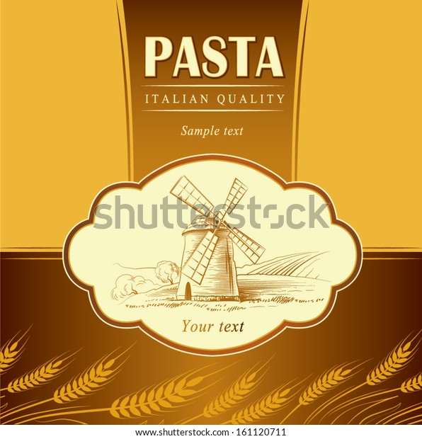 Spaghetti Pasta Bakery Labels Pack Spaghetti Stock Vector (Royalty Free ...