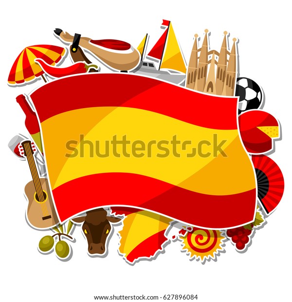 Spain Background Design Spanish Traditional Sticker Stock Vector ...