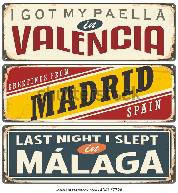 Señales de la ciudad de España. Única colección de letreros retro con ...