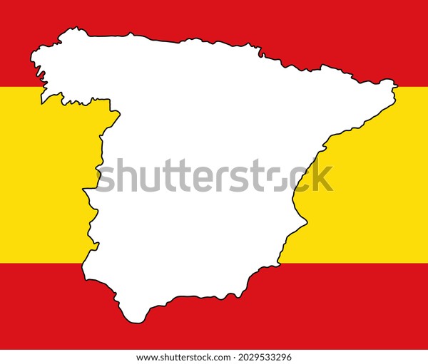 Spain Color Flag Map Vector Illustration Stock Vector (Royalty Free ...