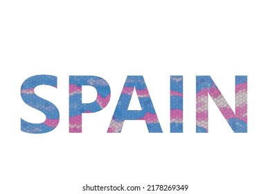 Spain Colorful Typography Text Banner Vector Stock Vector (Royalty Free ...