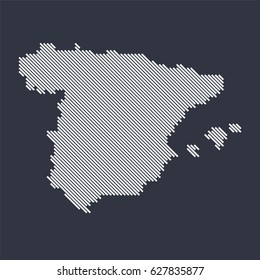Spain Country Map Made Angled White Stock Vector (Royalty Free ...