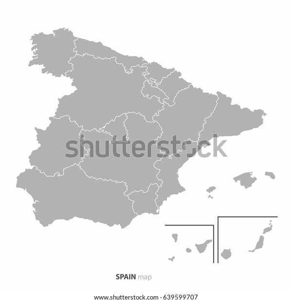 Spain Country Map Outline Vector Stock Vector (Royalty Free) 639599707 ...