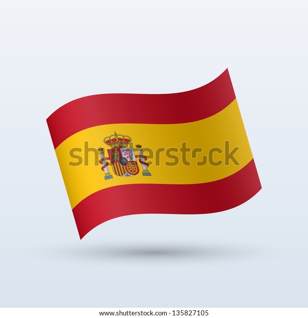 Spain Flag Waving Form On Gray Stock Vector (Royalty Free) 135827105 ...