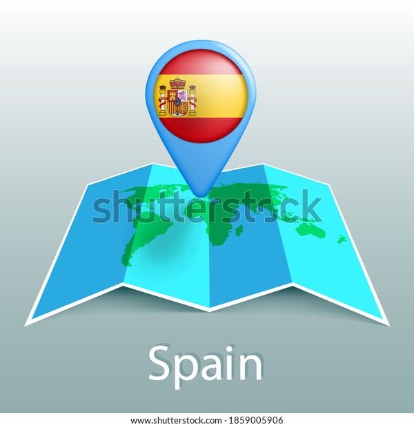 Spain Flag World Map Pin Name Stock Vector (Royalty Free) 1859005906 ...