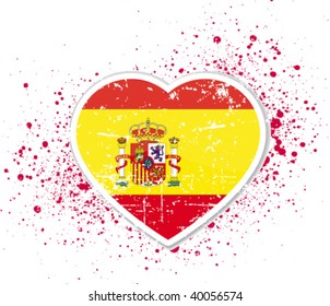 Spanish Flag Form Big Heart Vector Stock Vector (Royalty Free) 1398953684