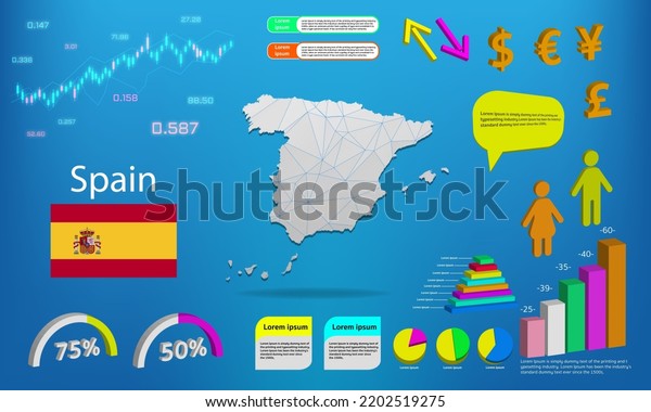 Spain Map Info Graphics Charts Symbols Stock Vector (Royalty Free ...