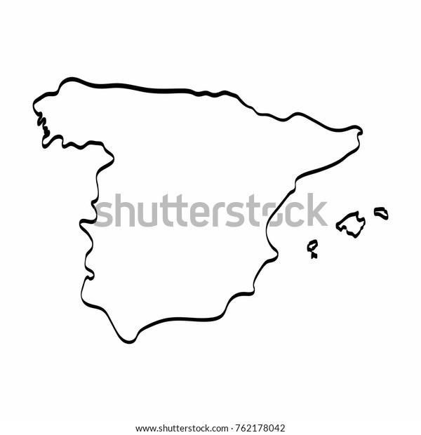Spain Map Outline Graphic Freehand Drawing : image vectorielle de stock ...