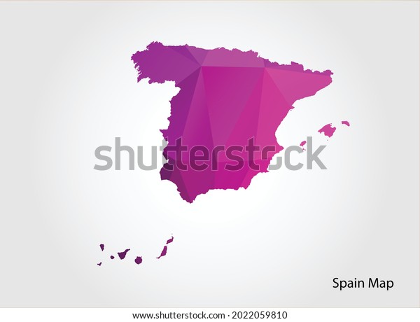 España Mapa color rosa sobre fondo: vector de stock (libre de regalías ...