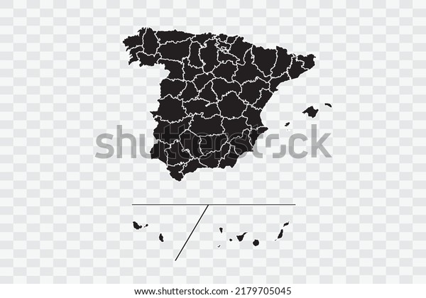 Spain Provinces Map Black Color On: เวกเตอร์สต็อก (ปลอดค่าลิขสิทธิ์ ...