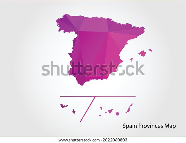 Spain Provinces Map Pink Color On Stock Vector (Royalty Free ...