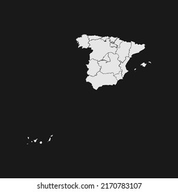 Spain Soft White Map Black Detail Stock Vector (Royalty Free ...