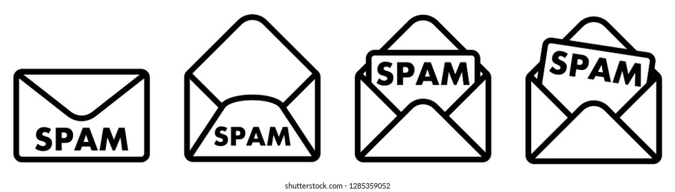 Spam Mail Icon Envelope Symbol Word Stock Vector (Royalty Free ...
