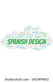 Spanish Design Word Cloud Wordcloud Made Stock Vector (Royalty Free ...