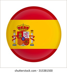 Spanish Flag Button On White Stock Vector (Royalty Free) 315381500 ...