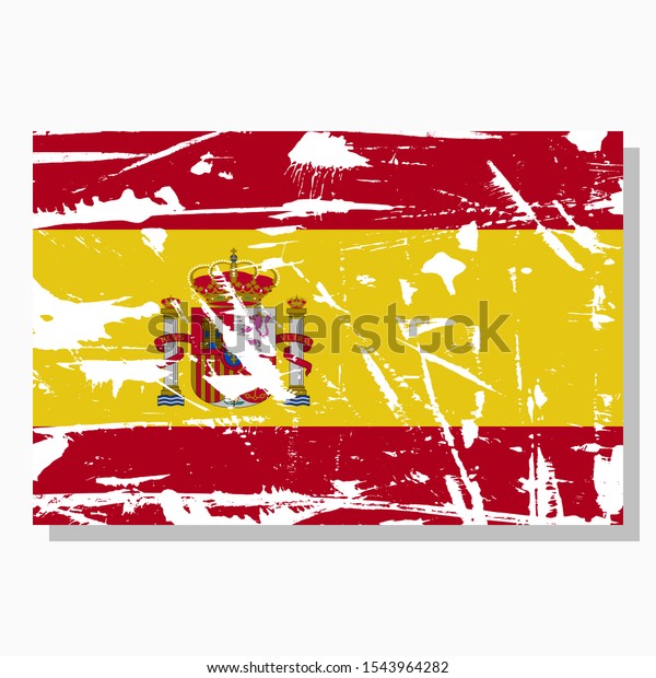 Spanish Flag Scratches Vector Flag Spain Stock Vector (Royalty Free ...