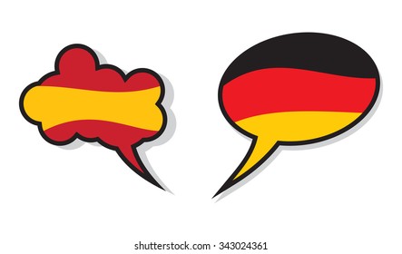 British French Spanish German Language Clouds Stock Vector (Royalty ...