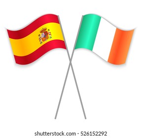 Spanish Irish Crossed Flags Spain Combined Stock Vector (Royalty Free ...