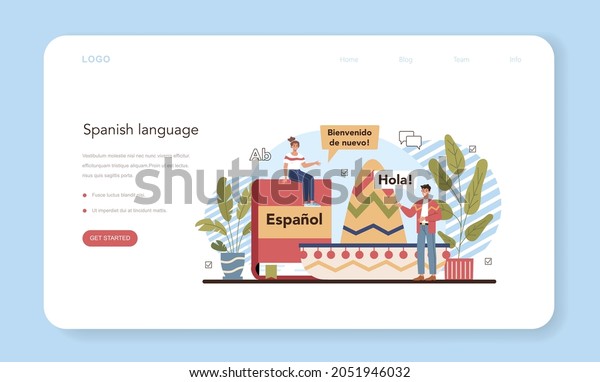 Spanish Learning Concept Language School Spanish Stock Vector (Royalty ...