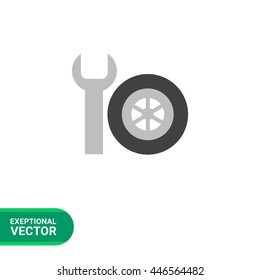 Spanner Car Wheel Icon Stock Vector (Royalty Free) 446564482 | Shutterstock