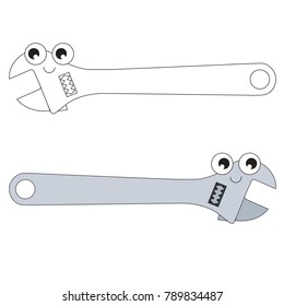 Spanner Tool Be Colored Coloring Book Stock Vector (Royalty Free ...